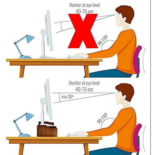 WAYTRIM Bamboo Monitor Stand Riser with Drawer Computer Riser Desk ...
