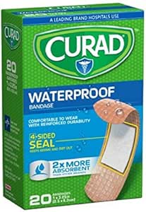 Amazon.com: Curad Waterproof Bandages 1 X 3-1/4 Inches 20 Each : Health ...
