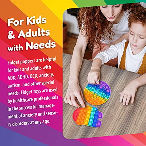 Pop It Fidget Toys - 3 Pack Push Pop Fidget Toy - Bubble Popper Sensory ...