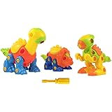 Lello & Monkey Dinosaur toys set of 12 plastic dinosaurs - Large 6 ...