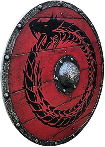 Tecmetooze Medieval LARP Warrior Wood & Steel Viking Round Shield Armor ...