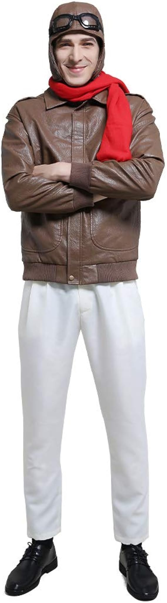 Amazon.com: Coskidz Men's Aviator Uniform Adult Vintage Pilot Costume ...