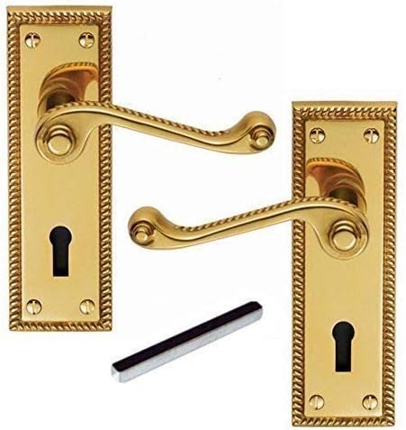 IRONMONGERY WORLD® Vintage Old Georgian Style Scroll Door Handles ...