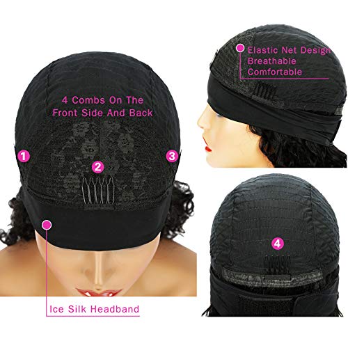SuCoo Headband Wig Human Hair Blend wigs Water Wave Machine Made Wig ...