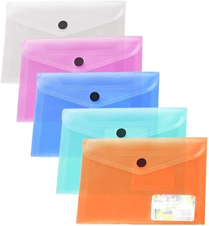 5PCS A5 Folders Pocket Folders A5 A5 Plastic Wallet A5 Plastic Document ...