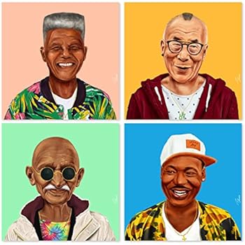 Amazon.com: Wall Art - Modern Art Prints The Colorful Hipstory Project Of Famous Leaders In ...