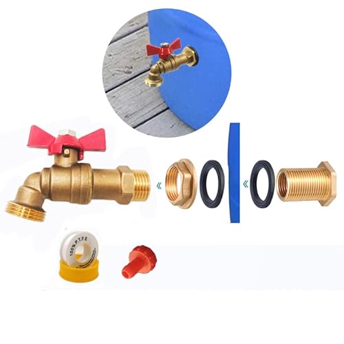 Brass Barrel Spigot, Rain Barrel Faucet Kit, 1/2 inch Quarter Turn Ball ...