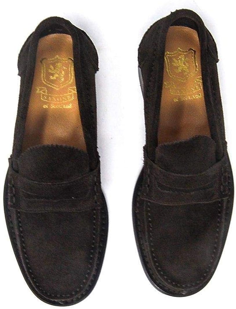 Scarpe Saxone Of Scotland Woman Penny Loafer Dark Brown Suede Scarpe e ...