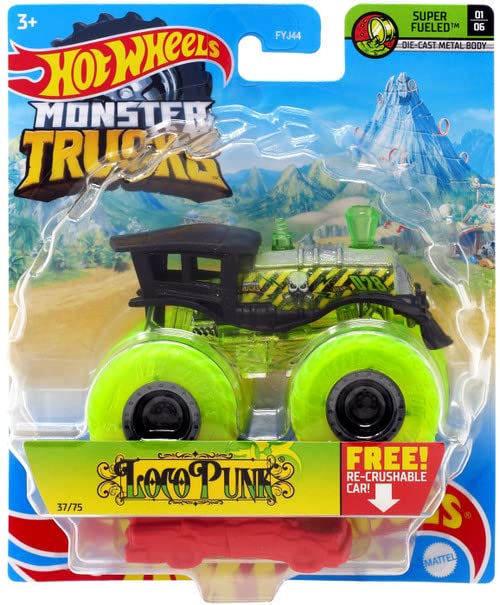 Mua Monster Trucks Loco Punk with Re-Crushable Car #37/75, Neon Green ...
