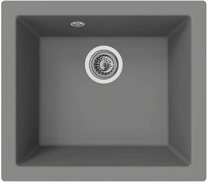 respekta Mineralite Ohio Built-in Sink 1 Basin 50 x 44 cm Concrete Grey ...