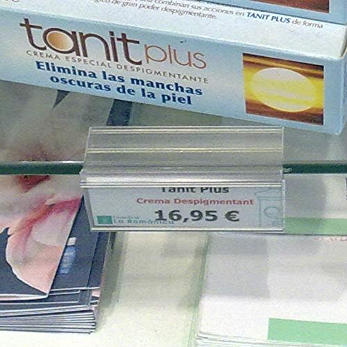 Kit 50 glass shelf holders, label 30 x 60 mm, transparent, labels for ...