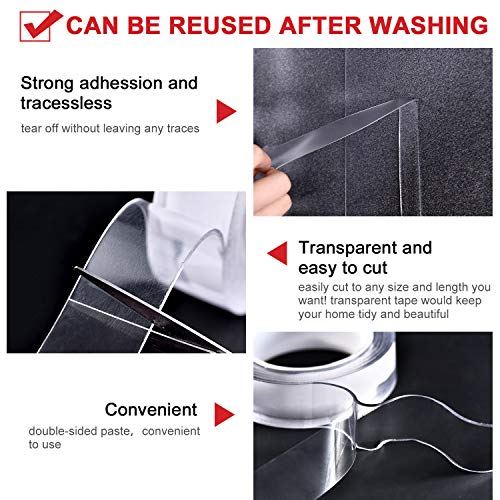 Nano Double Sided Tape Heavy Duty Traceless Washable Adhesive Tape, Removable Multipurpose ...