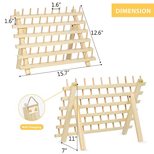 HAITRAL 2 Pack 60-Spool Thread Holder Rack - Sewing Organize with Hook ...