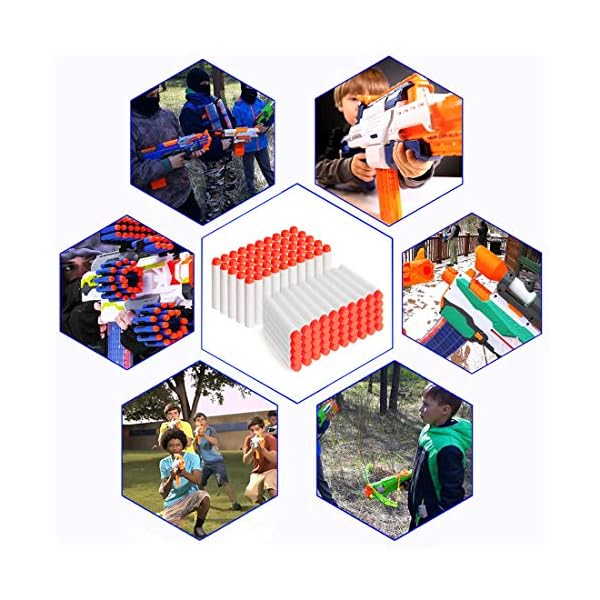 Bala Nerf Elite 200 pcs 7.2cm DEWEL Balas Básicas de NERF Son ...