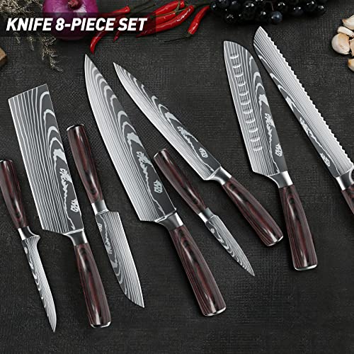 Dfito Kitchen Chef Knife Sets, 3.5-8 Inch Set Boxed Knives 440A ...