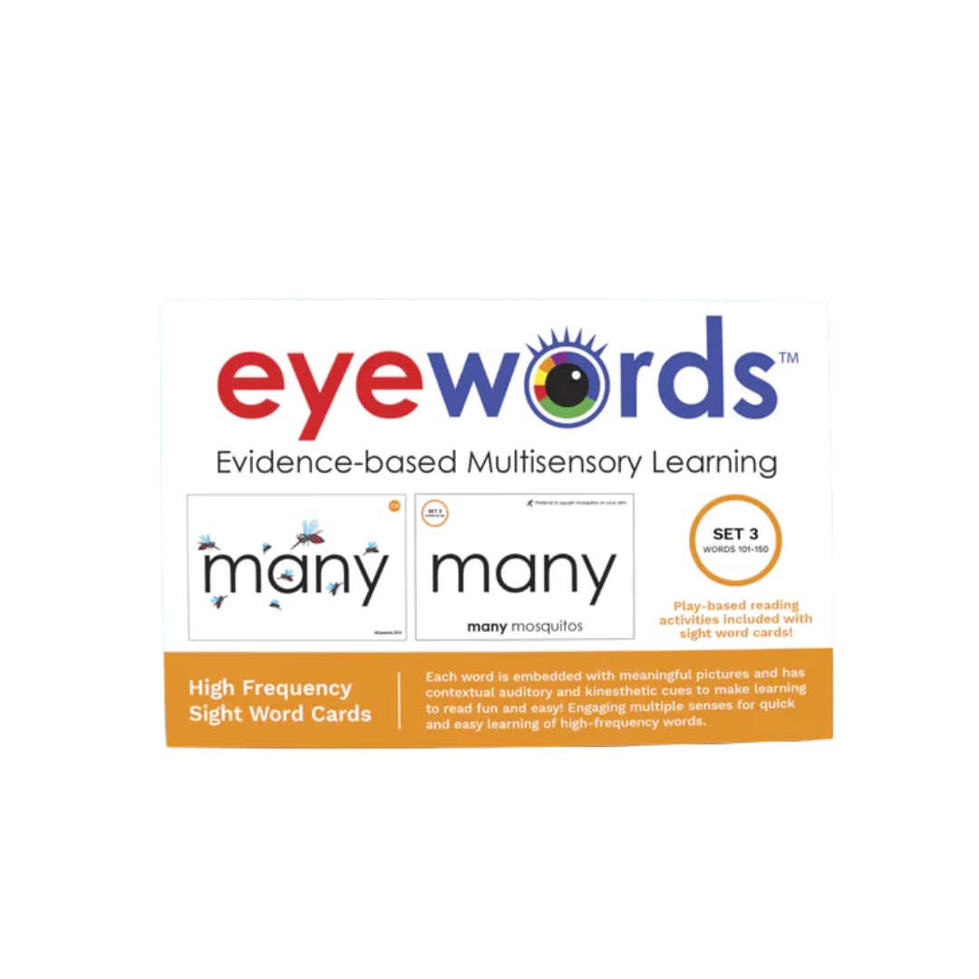 Mua Multisensory Sight Word & Phonics Flash Cards, Set 3 (High ...