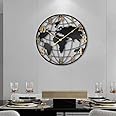 Amazon.com: Large World Map Wall Clock, Metal Minimalist Modern Clock ...