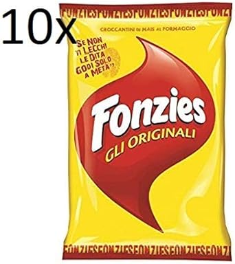 10x Fonzies Italian Cheese Flavour Crisps Chips Corn Snack Original ...