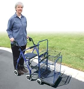 Amazon.com - Folding Shopping Cart (Blue):Attaches to a Walker ...