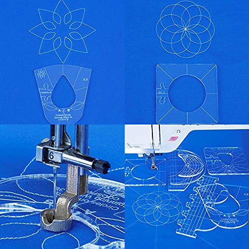 Quilting Template, 6 Pack Quilting Rulers for Domestic Sewing Machine ...