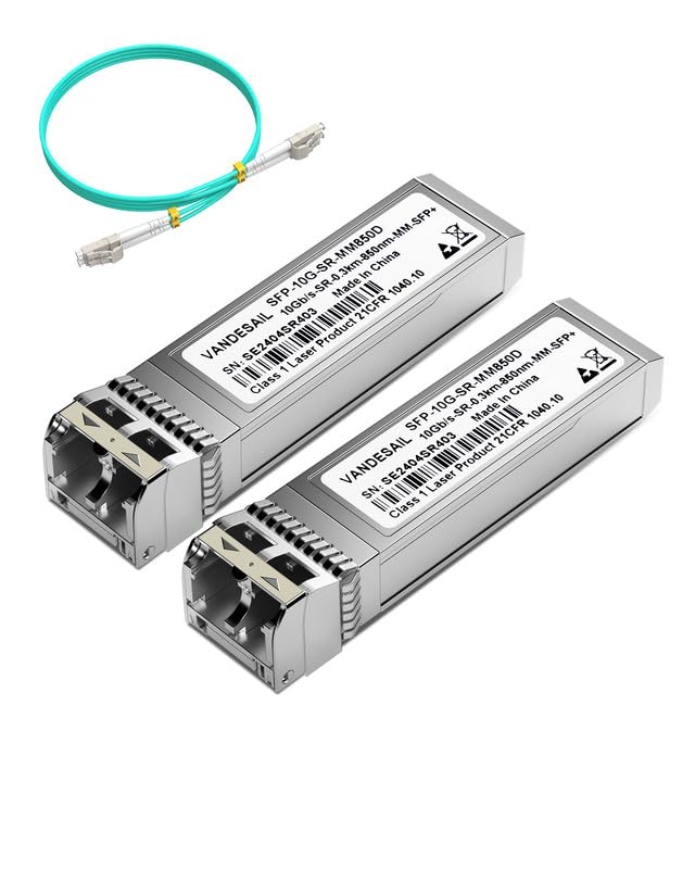 VANDESAIL 2 Pack 10GBase-SR SFP+ LC Transceiver, SFP Module Multimode ...