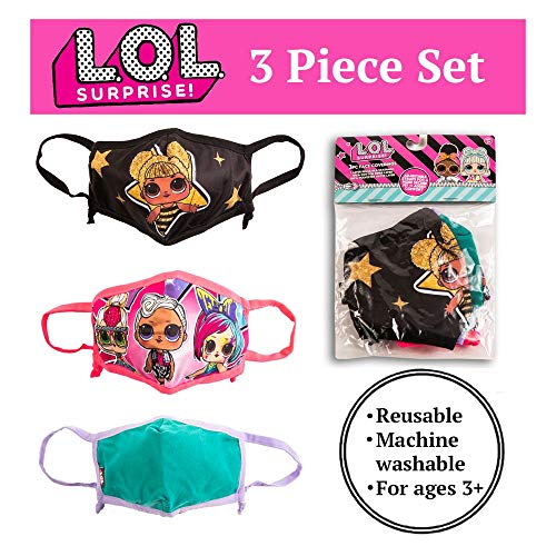 LOL Surprise Face Mask for Kids 3-Pack | Reusable & Washable Cloth LOL ...