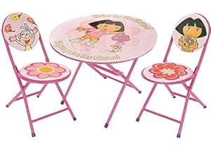 Amazon.com: Nickelodeon Dora the Explorer 3-Piece Round Table and Chair ...