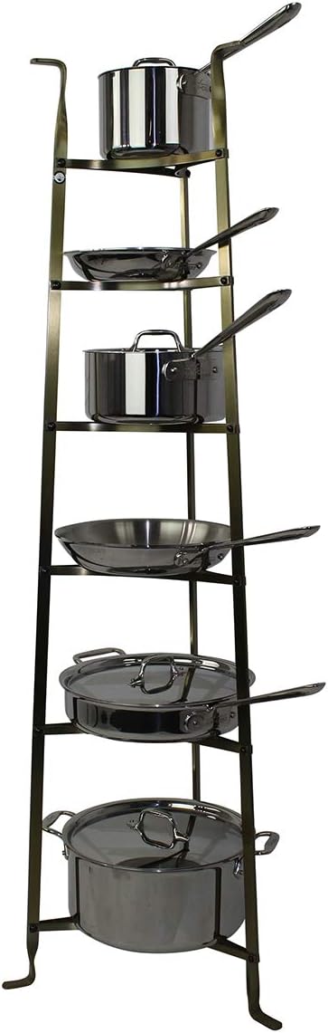 Amazon.com: Handcrafted 6-Tier Cookware Stand Brass Finsh: Kitchen & Dining