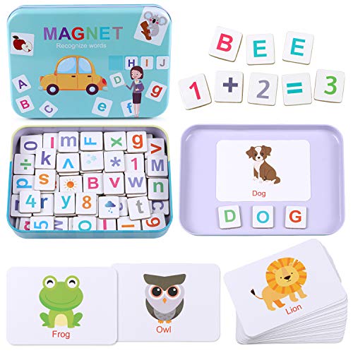 CozyBomB Double Sided Magnetic Letter Board - 2 in 1 Alphabet Magnets ...
