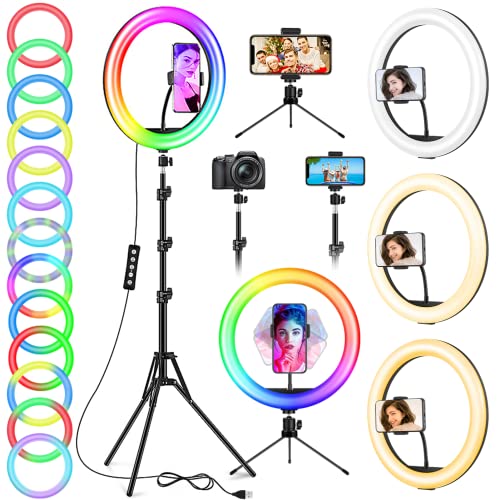 12.6'' Ring Light with Stand and Phone Holder: Totally 74" Tall Led ...
