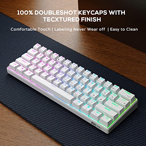 RK ROYAL KLUDGE RK61 60% Mechanical Keyboard with Coiled Cable, 2.4Ghz ...