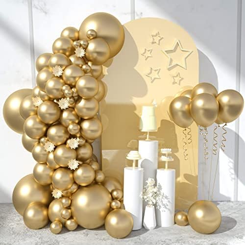 Henviro Gold Balloons Garland Kit - 100 Pcs 5/10/12/18 Inch Metallic ...