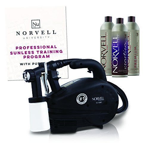 Norvell Sunless Kit - M1000 Mobile HVLP Spray Tan Airbrush Machine + 8 oz Tanning Solutions in ...