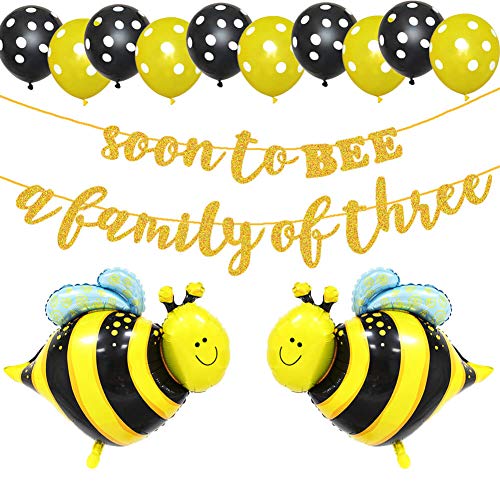 LetDec Soon To BEE A Family of Three Banner, Welcome Baby Party Banner ...