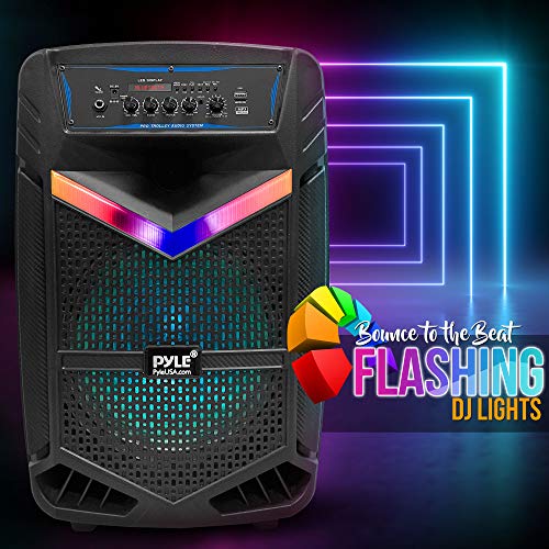 Pyle Portable Bluetooth PA Speaker System - 800W Rechargeable Outdoor Bluetooth Speaker Portable ...