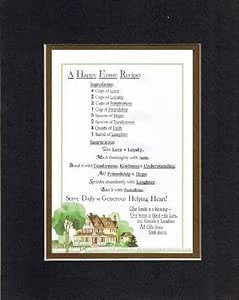 Amazon.com: Touching and Heartfelt Poem for Home - A Happy Home Recipe ...