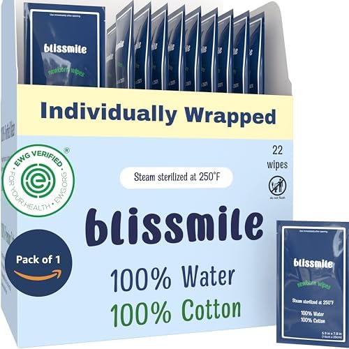 Mini Travel Wipes - 100% Water - Individually Wrapped - For Hand, Face ...