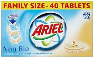 Ariel Non Bio Laundry Detergent 40 Tablets, 20 Washes (Pack of 4, 80 ...