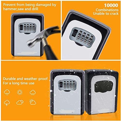 Key Lock Box, Combination Security Lock box Code for House Key Storage ...