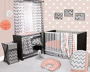 Amazon.com: Bacati Ikat Coral/Grey 6 Pc Set with 4 Muslin Blankets: Baby