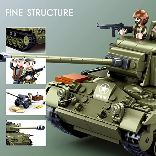 Sluban WWII-Medium Tank M26E1/Super Pershing Building Blocks Toy, 2 in ...