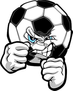 Amazon.com: Angry Soccer Ball Face Fighting Football Sport Sticker ...