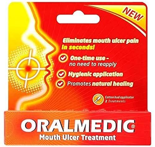 Oralmedic Mouth Ulcer and Canker Sore Treatment, Instant Pain Relief ...