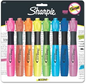 Amazon.com : Sharpie Accent Grip Highlighters, 8 Colored Highlighters ...