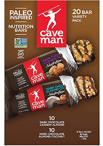 Caveman Variety Pack Bars Non-GMO, Gluten Free1.4ozx20, total 17.5Lb ...