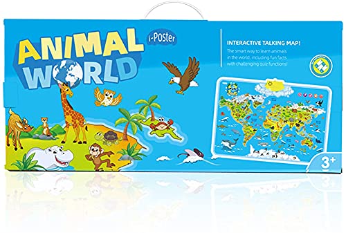Buy LELEYU Animal World with Map Wall Chart Poster Toddler, Educational ...