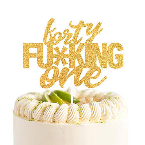 Forty One Gold Glitter Cake Toppers 41 Years Old 41st Birthday ...