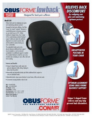 Obus Forme Ergonomic Orthopedic Combo Low Back Backrest and Contoured ...