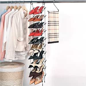 Amazon.com: Shoe Organizer - Hold 10 Pairs - Hanging (Black) (60"H x 7 ...