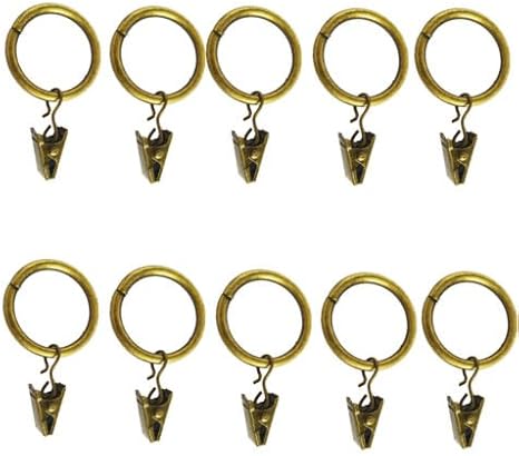 HomeElabador® - 10 anneaux de rideaux avec pinces de fixation - 30 mm ...